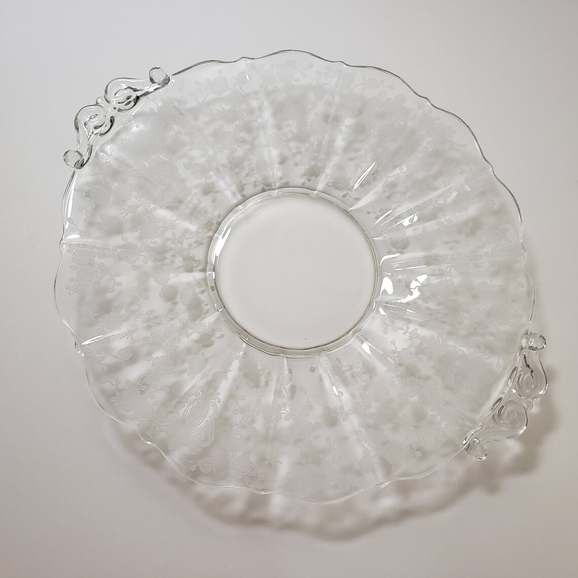 Cambridge Rose Point 13 1/2 3900/35 2 Handled Cake Plate - Etsy