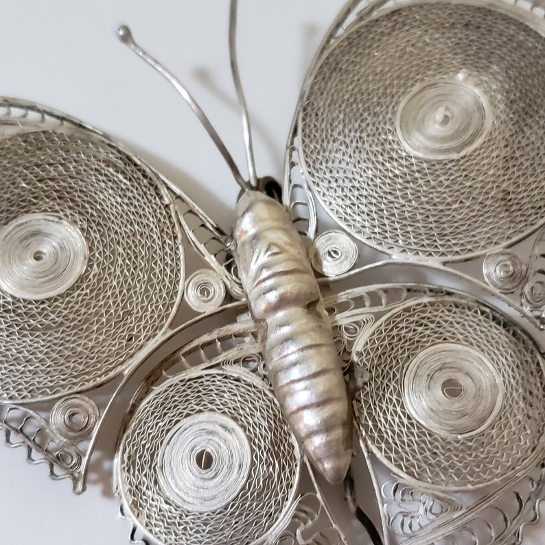 Antique Victorian Silver Filigree Wire Work Moth Brooch - Etsy