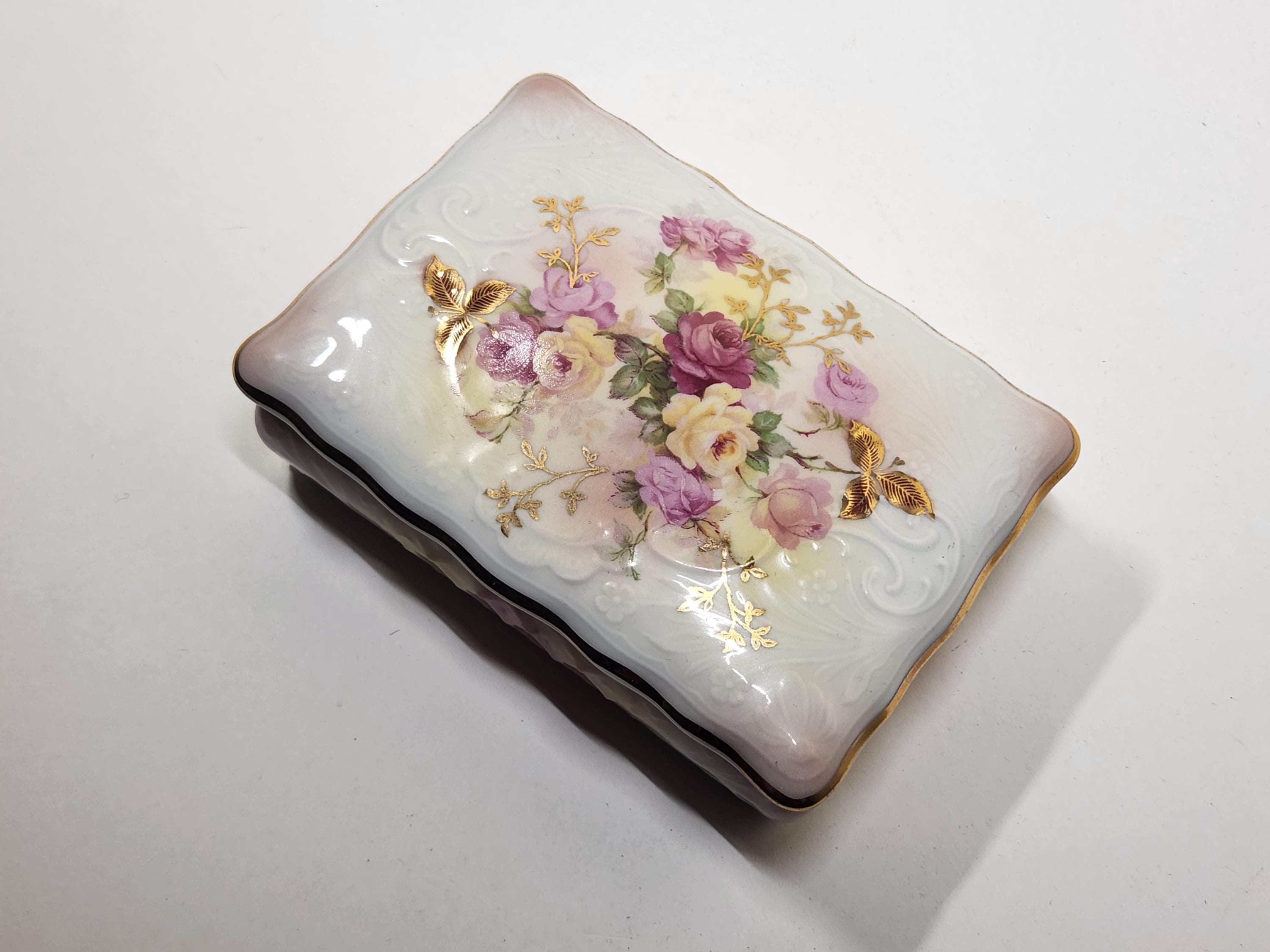 Schumann Sunset Rose Cigarette Box With Lid or Covered Trinket Dish - Etsy