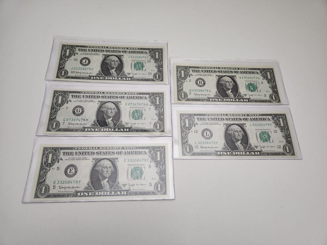 Series 1963 B US Federal Reserve 1 Dollar Barr Note Set of 5 - Etsy