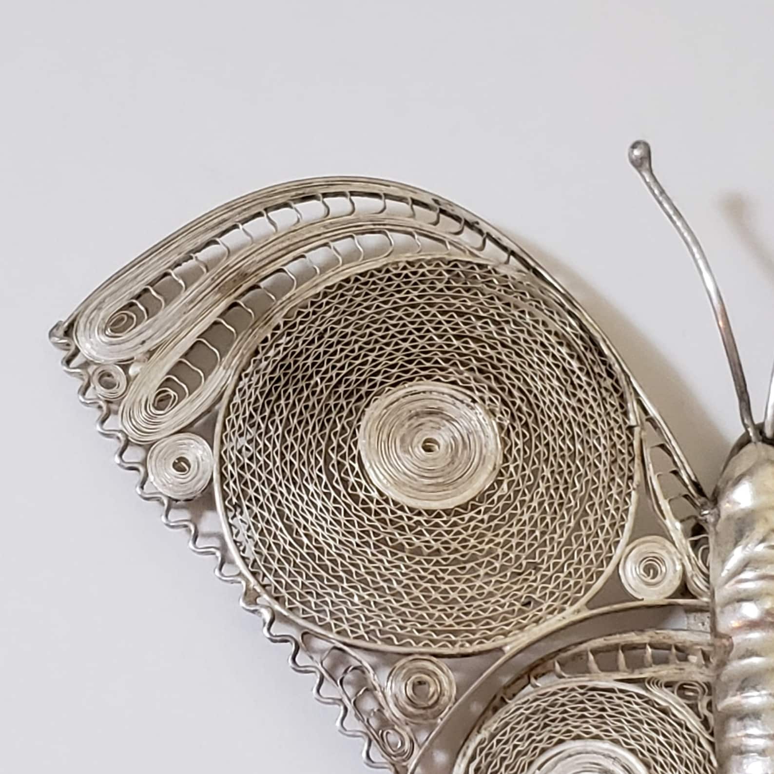 Antique Victorian Silver Filigree Wire Work Moth Brooch - Etsy