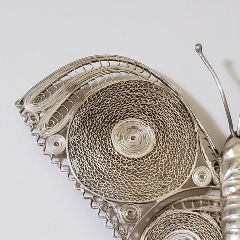 Antique Victorian Silver Filigree Wire Work Moth Brooch - Etsy