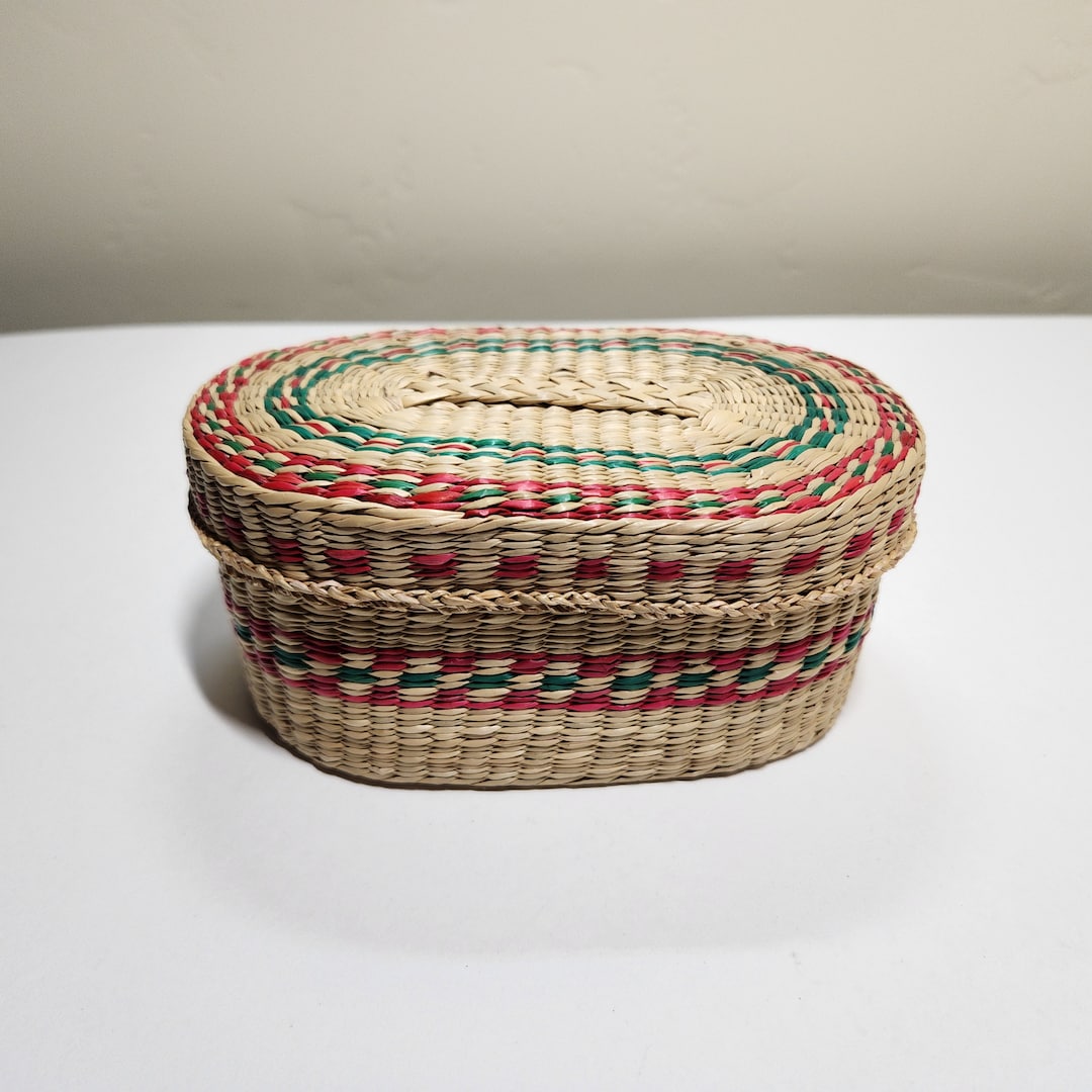 Small Oval Woven Sea Grass Basket With Lid - Etsy