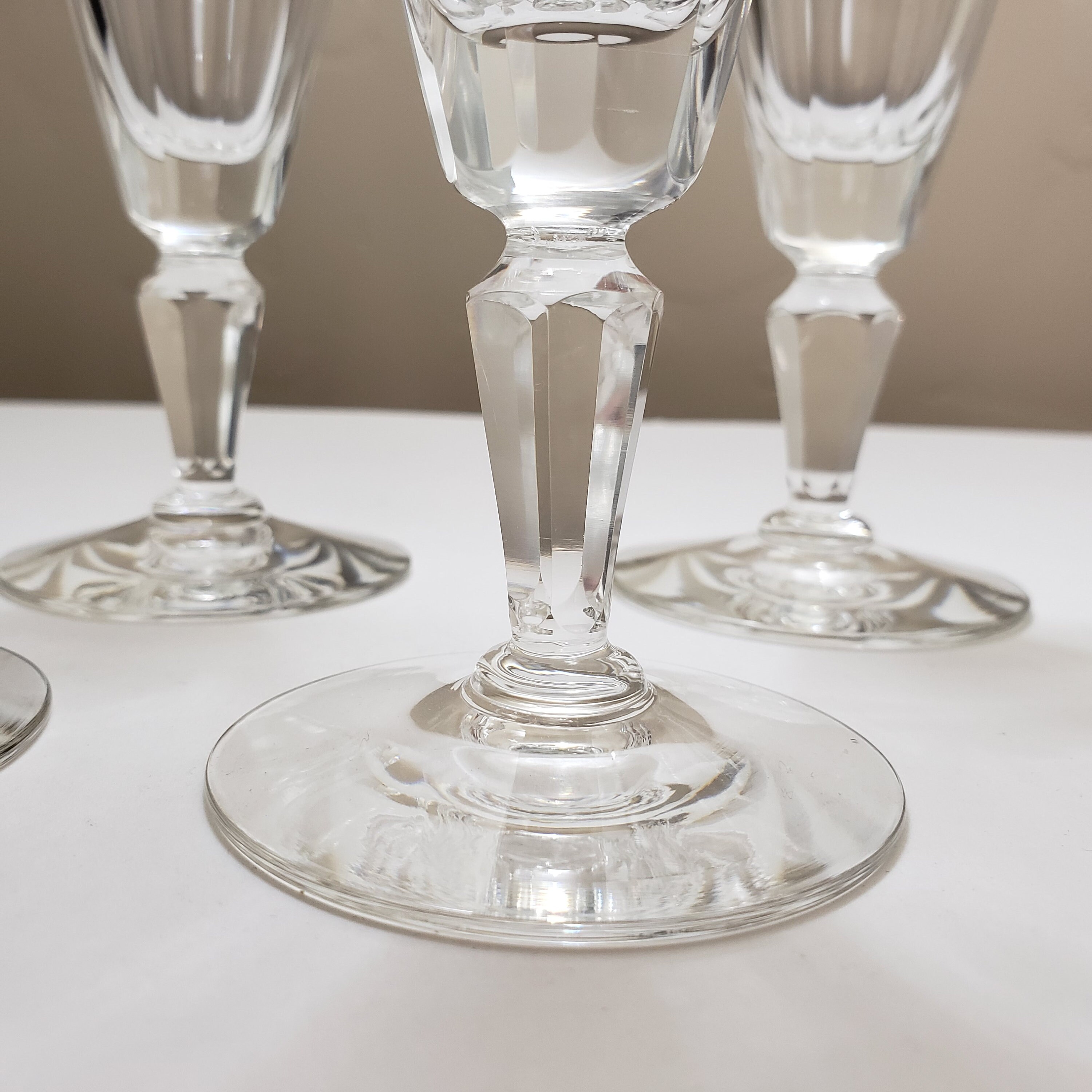 Tall Fluted Cut Crystal Stems Set of 4 - Etsy