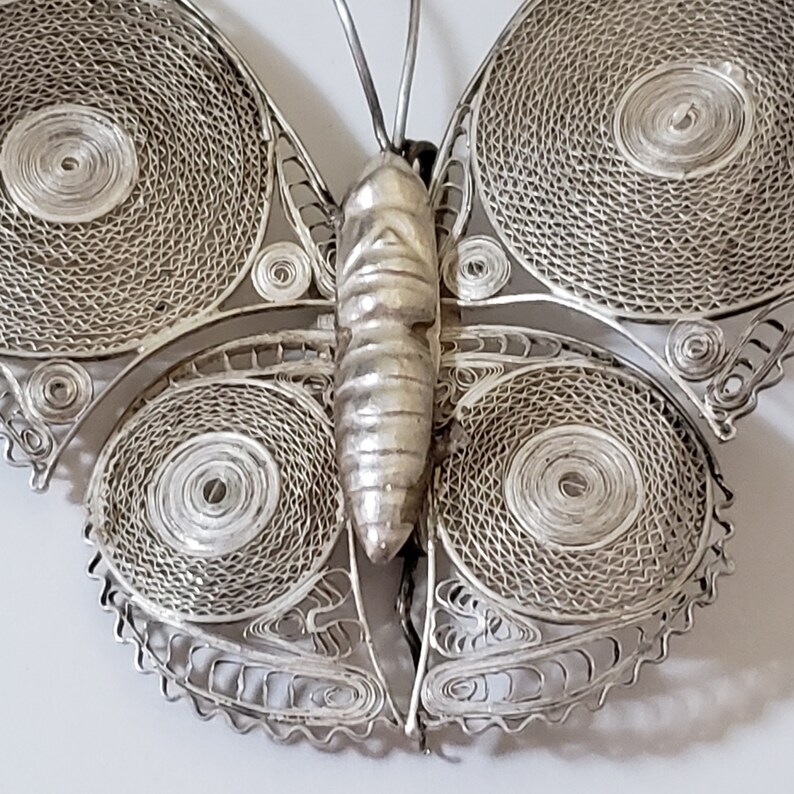 Antique Victorian Silver Filigree Wire Work Moth Brooch - Etsy