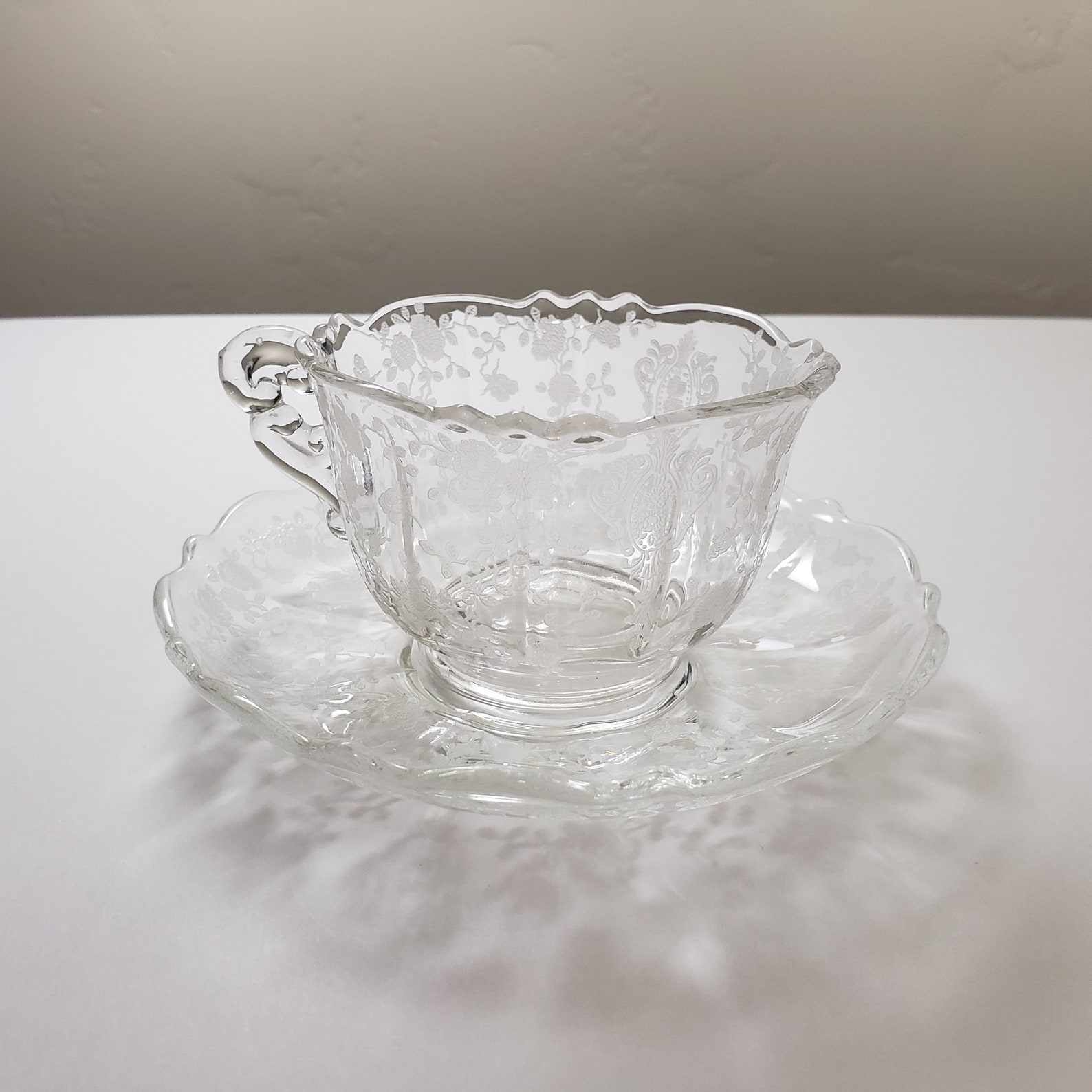 Cambridge Rose Point Cup and Saucer 3900/17 - Etsy