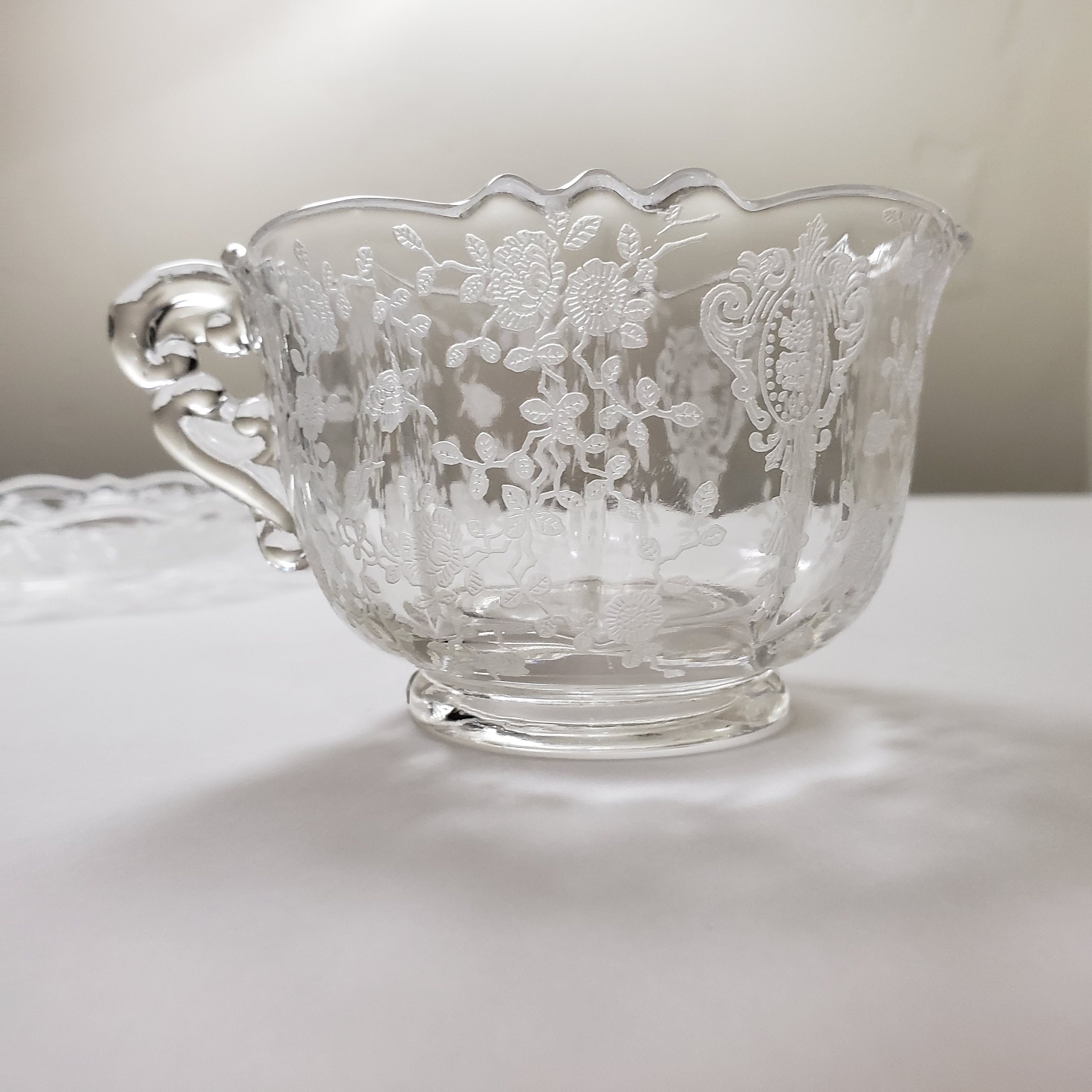 Cambridge Rose Point Cup and Saucer 3900/17 - Etsy