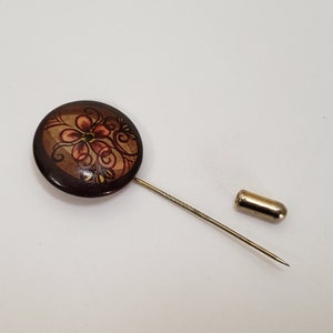 Hand Painted Button Lapel Stick Pin - Etsy