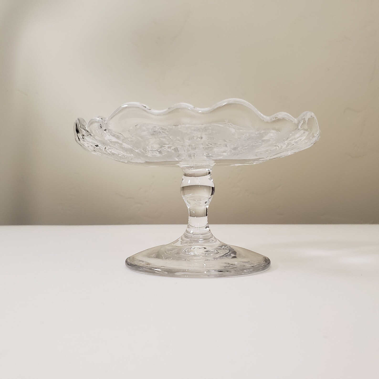 Fostoria Glass Footed Cheese Stand With Chintz Etch | Etsy