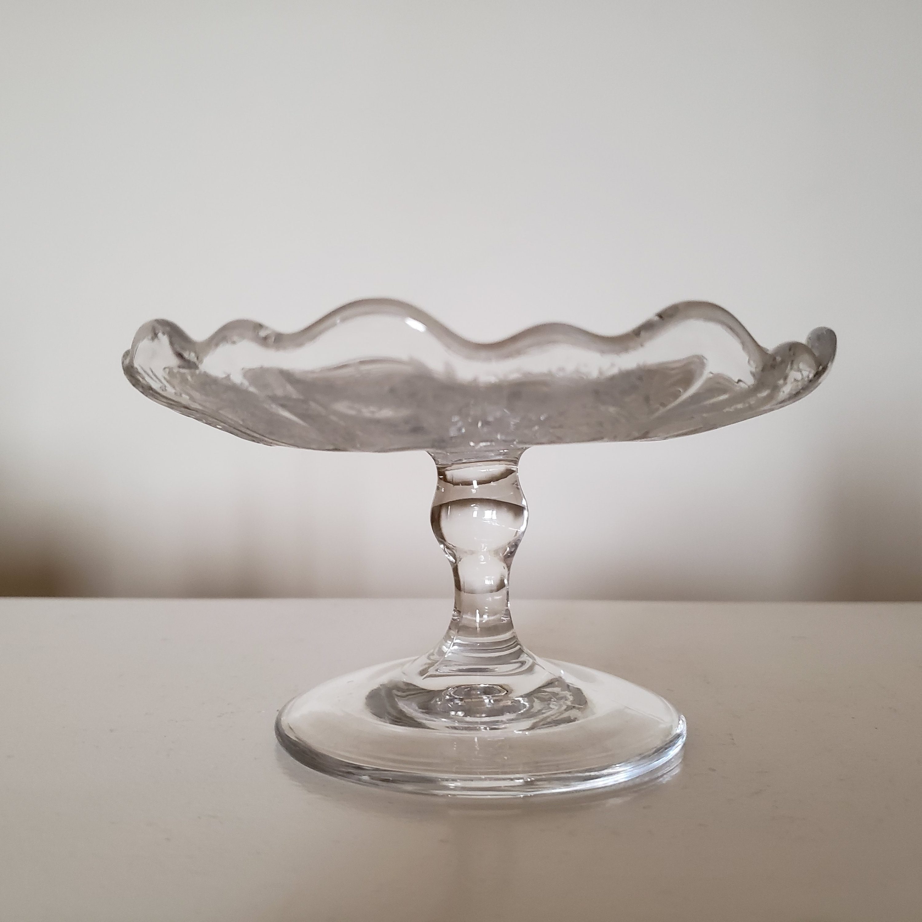 Fostoria Glass Footed Cheese Stand With Chintz Etch | Etsy