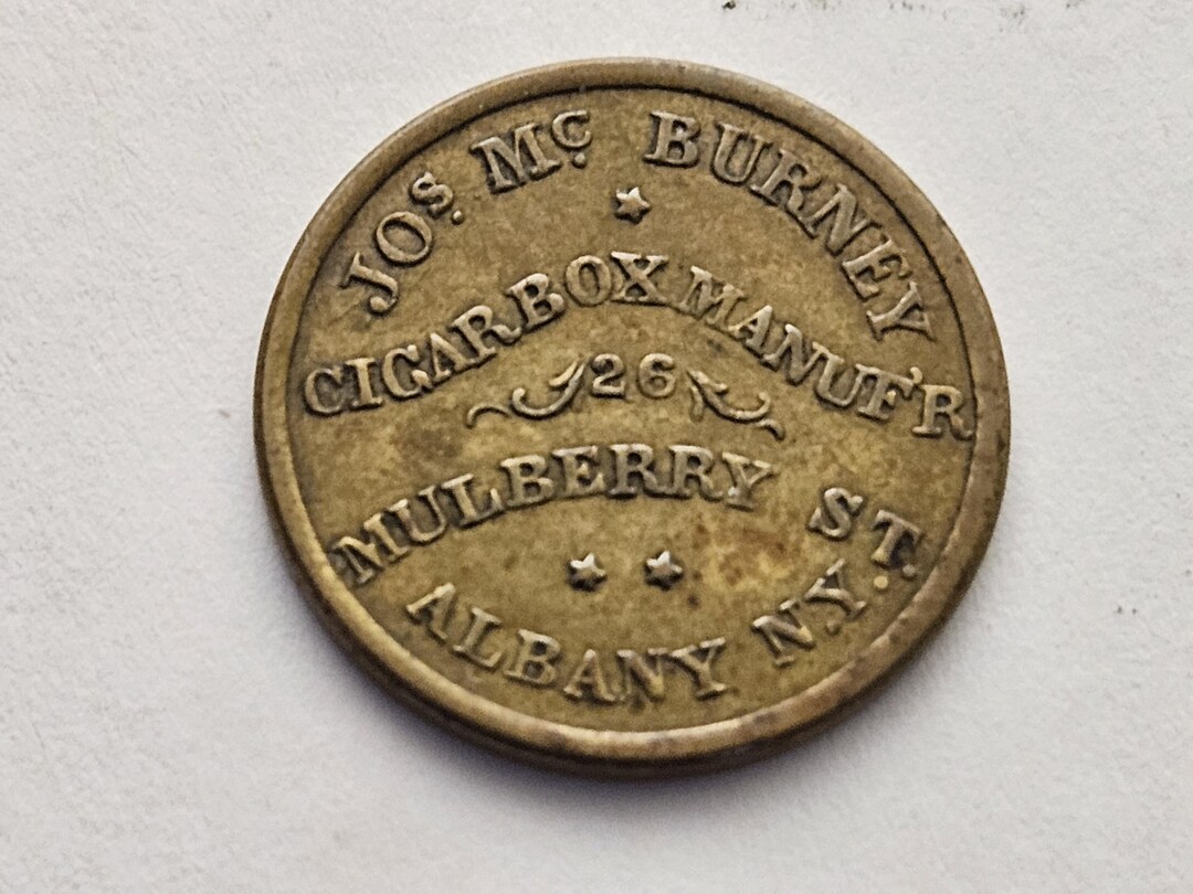 Jos Mc Burney Cigar Box Manufacturer Albany NY, Civil War Token - Etsy