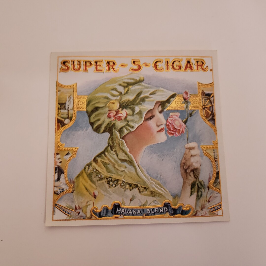 Antique Lithograph Super-5 Cigar Box Label - Etsy