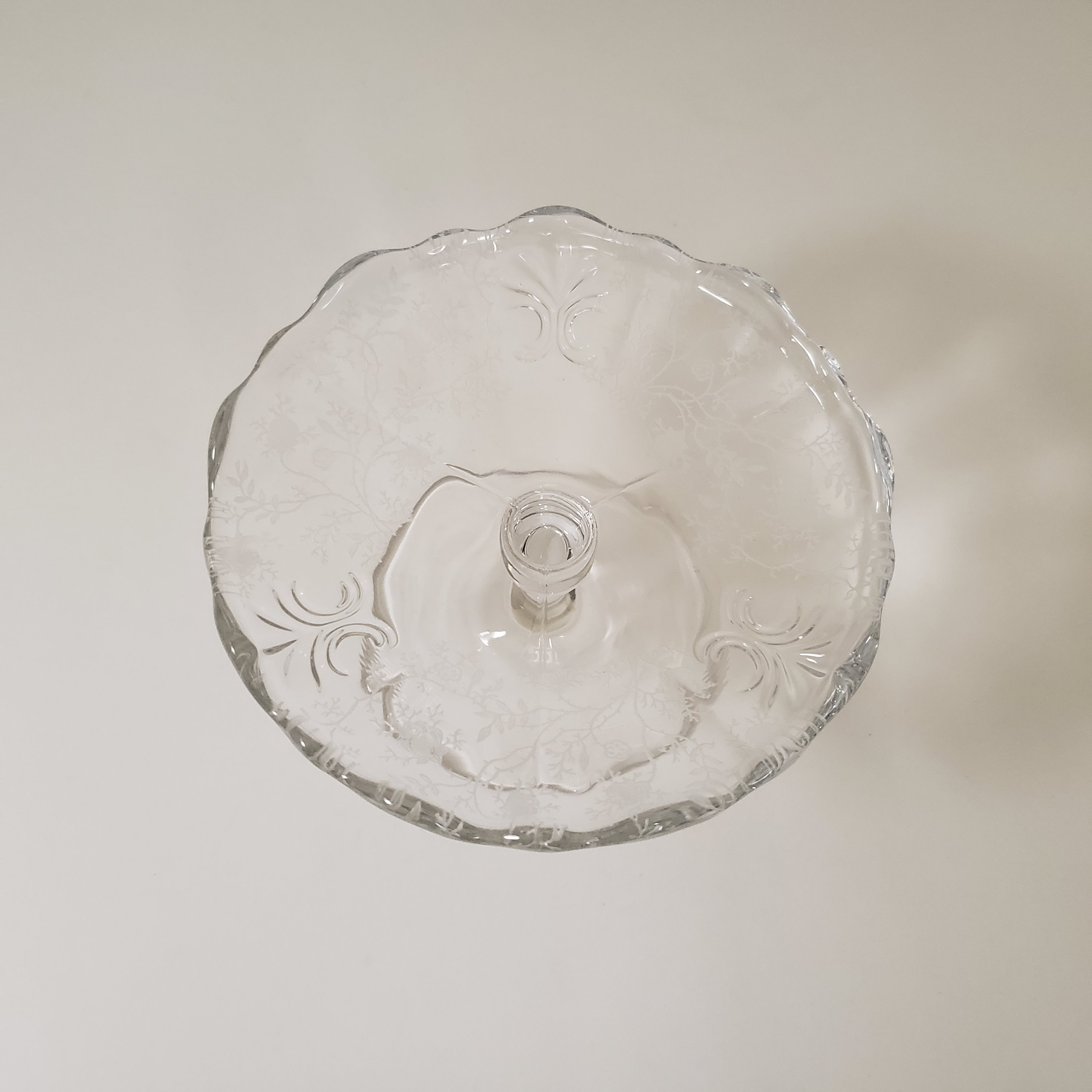 Fostoria Glass Footed Cheese Stand With Chintz Etch | Etsy