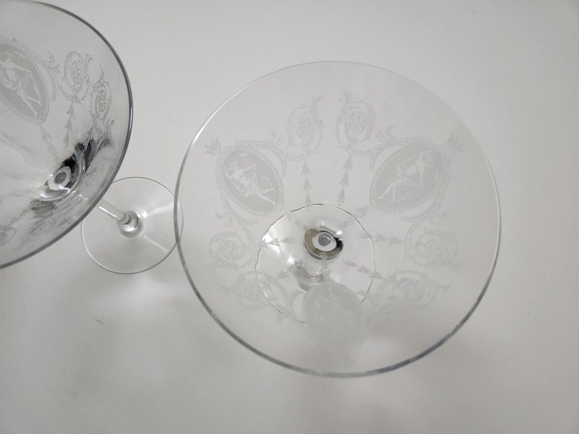 Tiffin Glass 6 Cocktail Stems in Classic Etch Set of 5 - Etsy