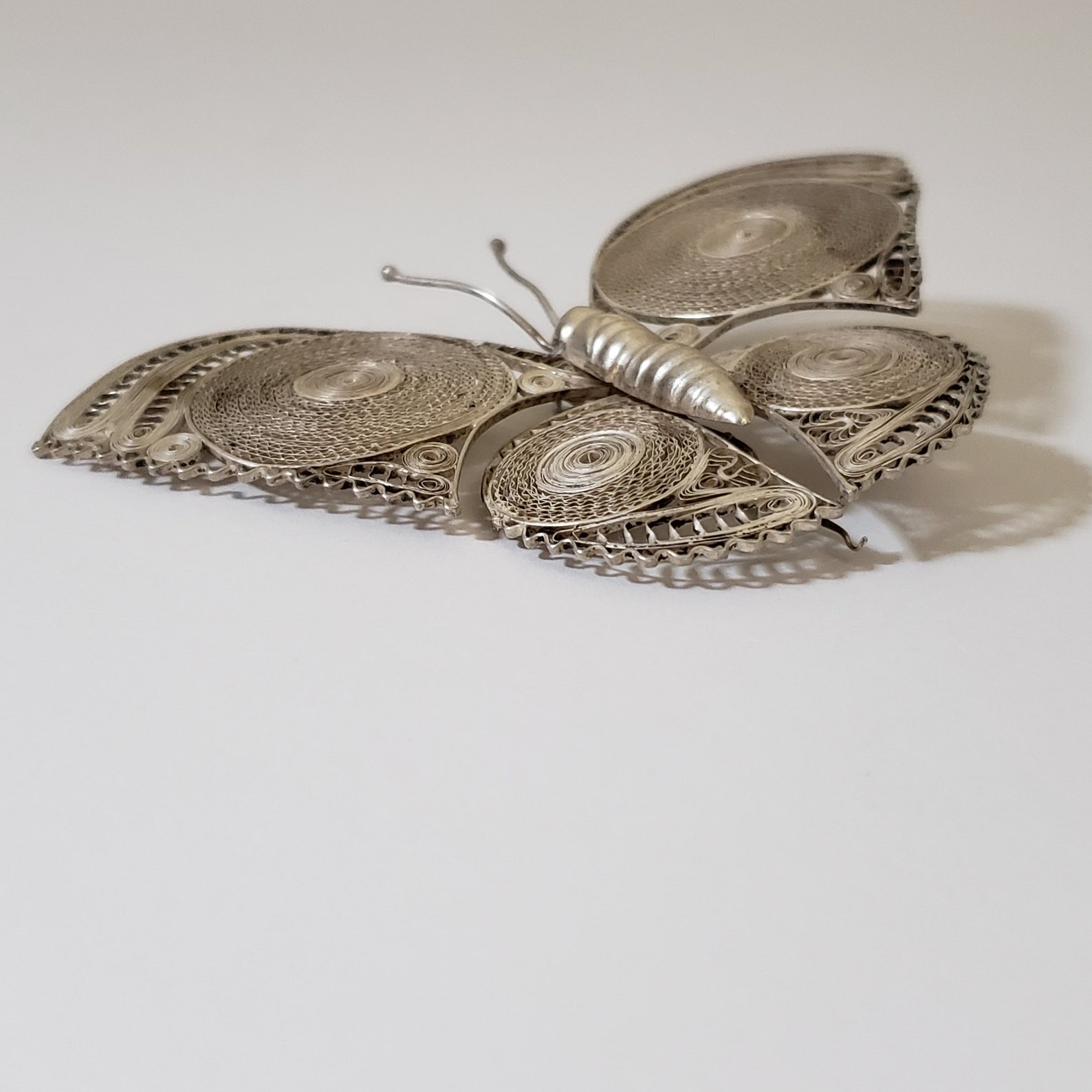 Antique Victorian Silver Filigree Wire Work Moth Brooch - Etsy