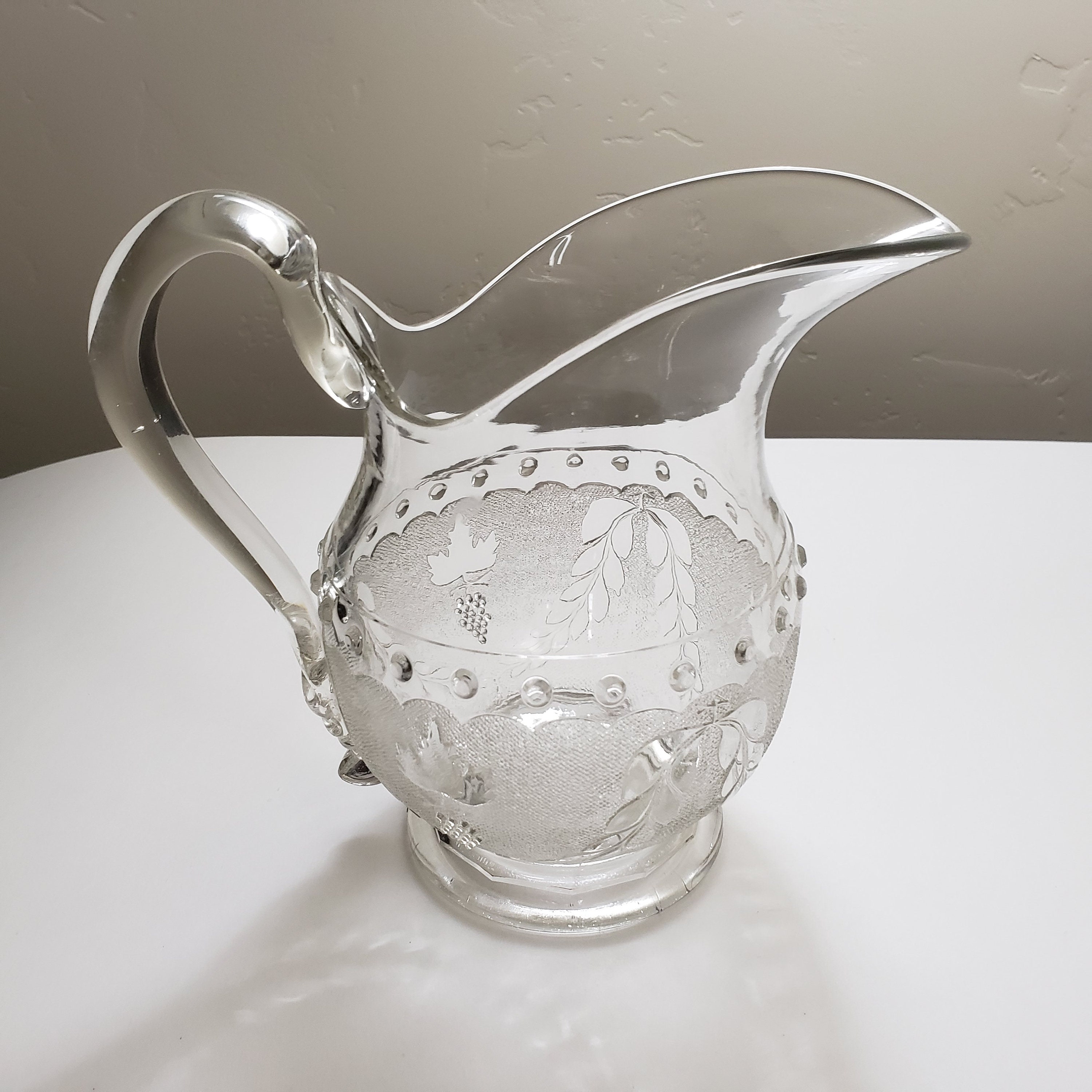 EAPG Stippled Grape Festoon Water Pitcher - Etsy