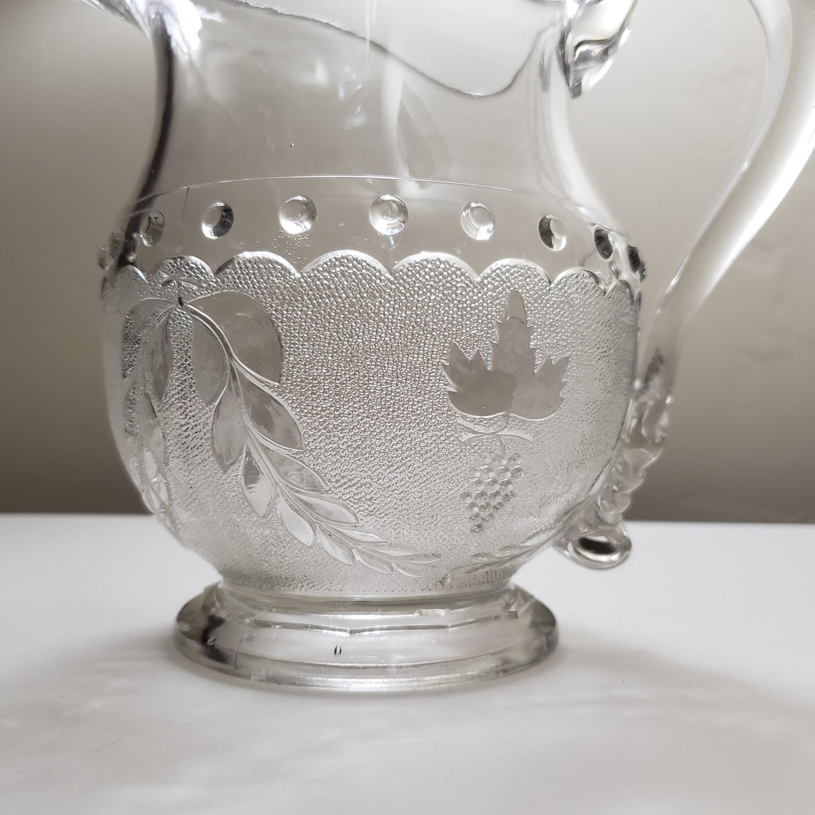EAPG Stippled Grape Festoon Water Pitcher - Etsy