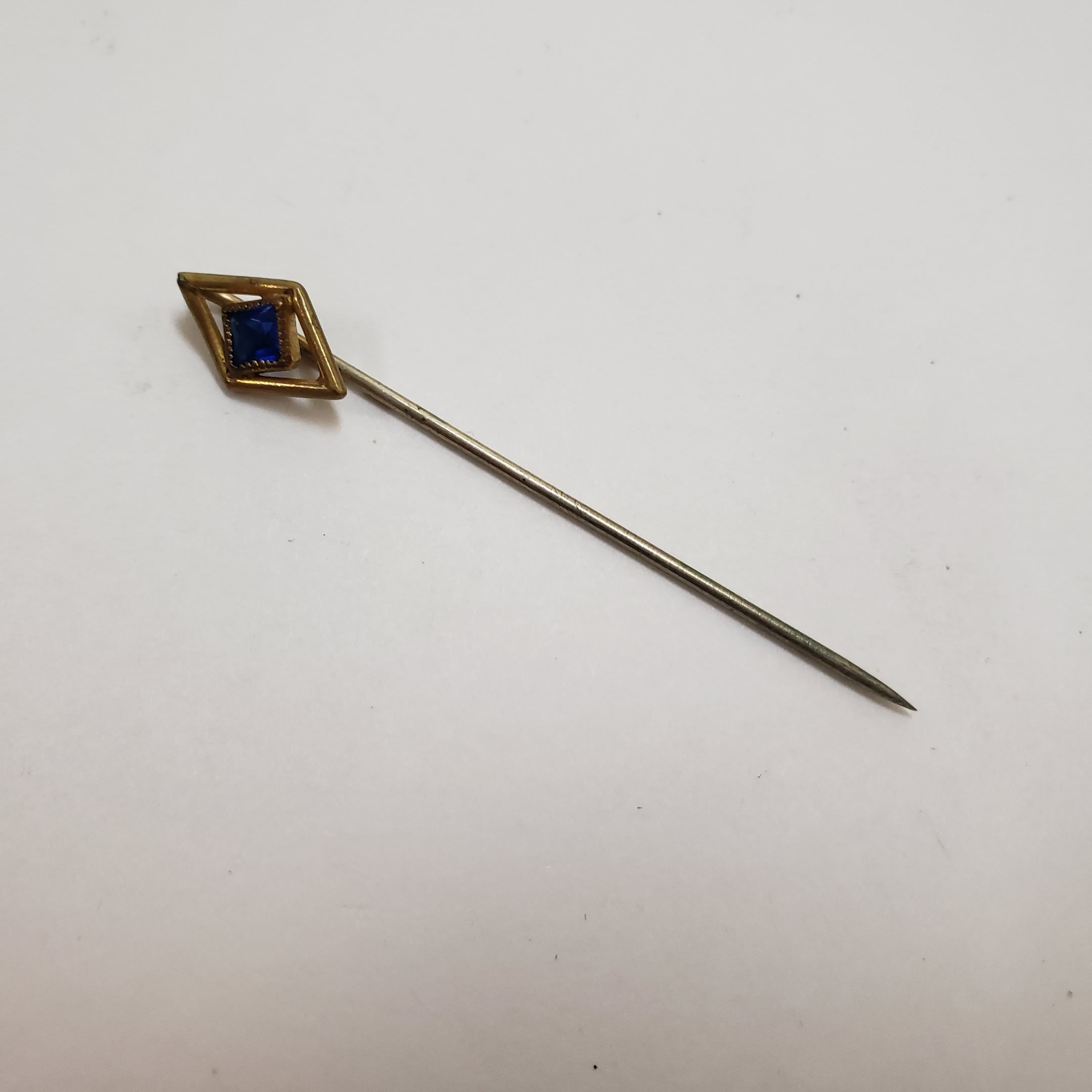 Antique Kite Shaped Lapel Pin With Blue Crystal | Etsy