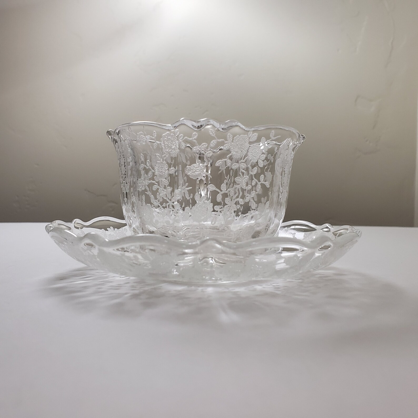 Cambridge Rose Point Cup and Saucer 3900/17 - Etsy