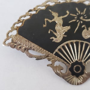 Sterling Silver Siam Fan Brooch - Etsy