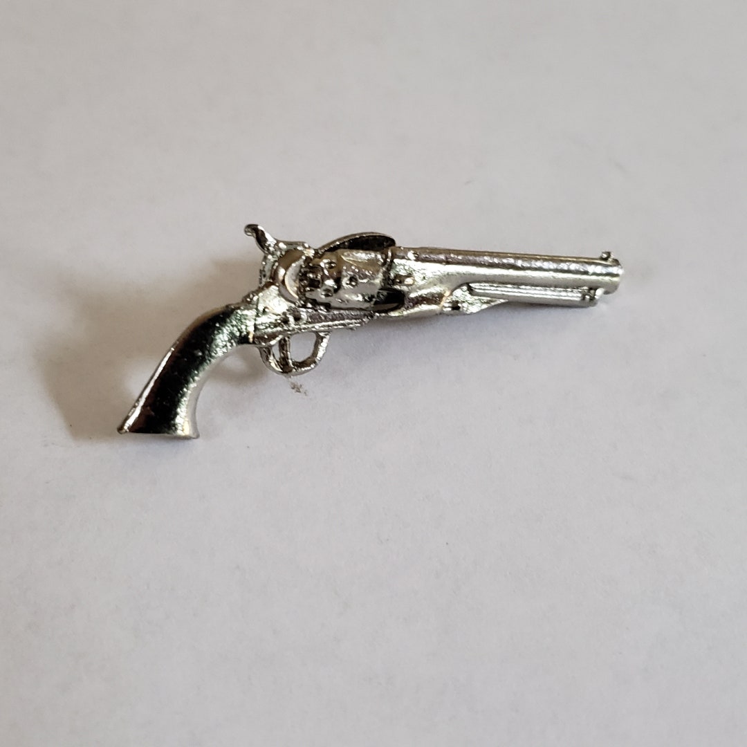 Silver Tone Revolver Tie Clip - Etsy