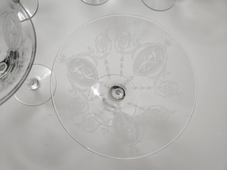 Tiffin Glass 6 Cocktail Stems in Classic Etch Set of 5 - Etsy
