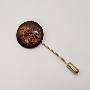 Hand Painted Button Lapel Stick Pin - Etsy