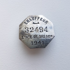 1941 State of Oregon Chauffeur Badge - Etsy