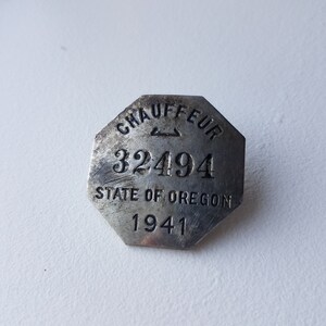 1941 State of Oregon Chauffeur Badge - Etsy