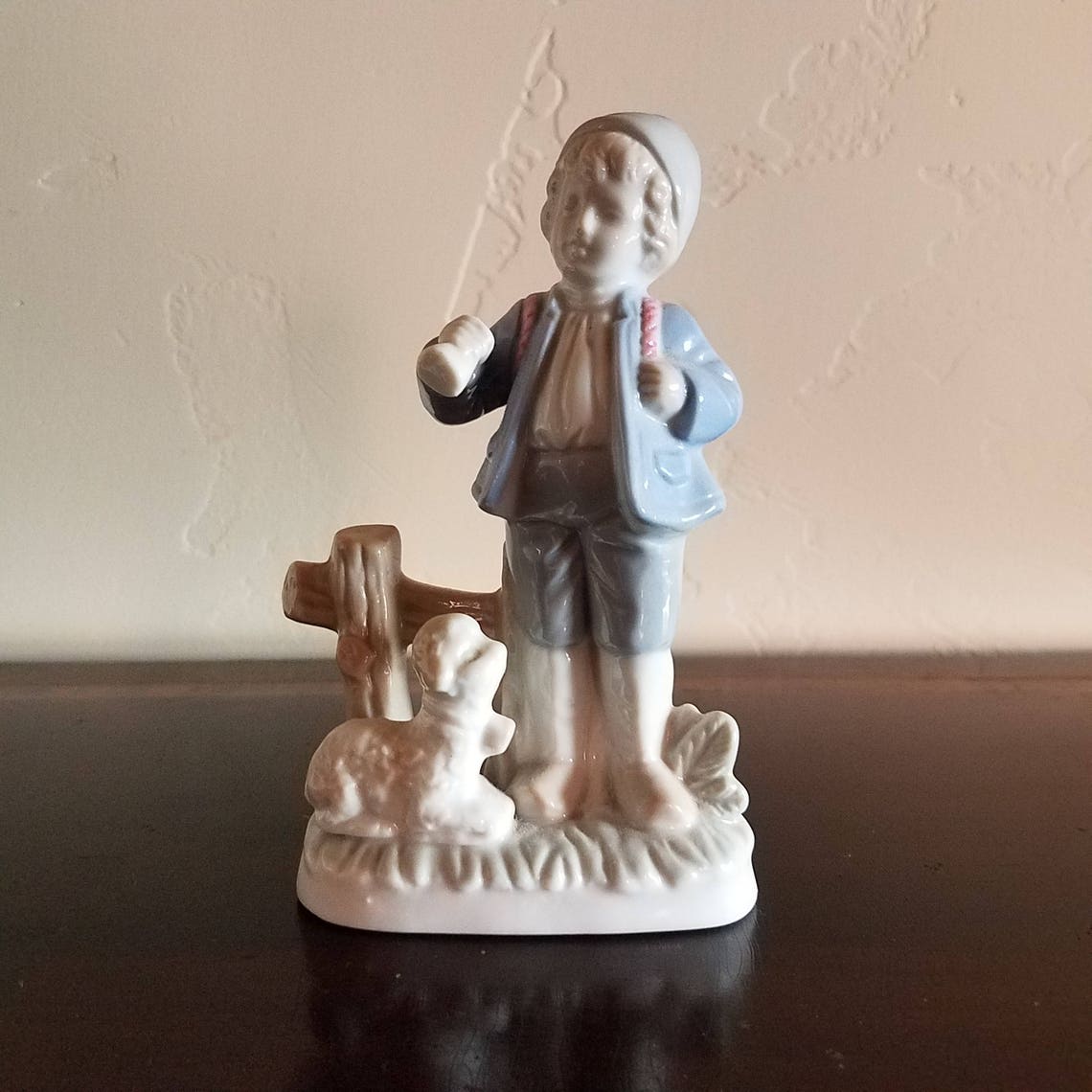 Little Shepard Boy With Lamb Porcelain Figurine - Etsy