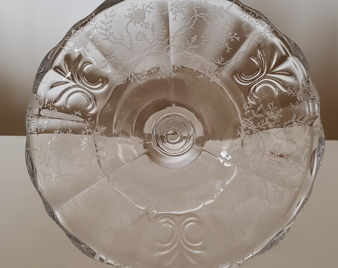 Fostoria Glass Footed Cheese Stand With Chintz Etch - Etsy