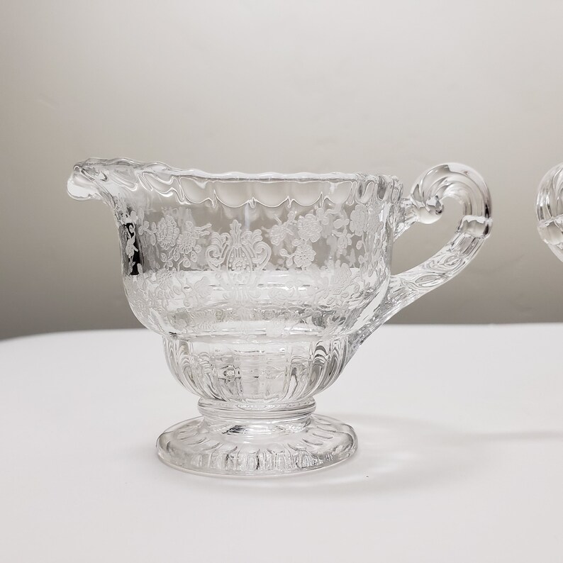 Cambridge Rose Point Creamer & Sugar 3500/15 - Etsy