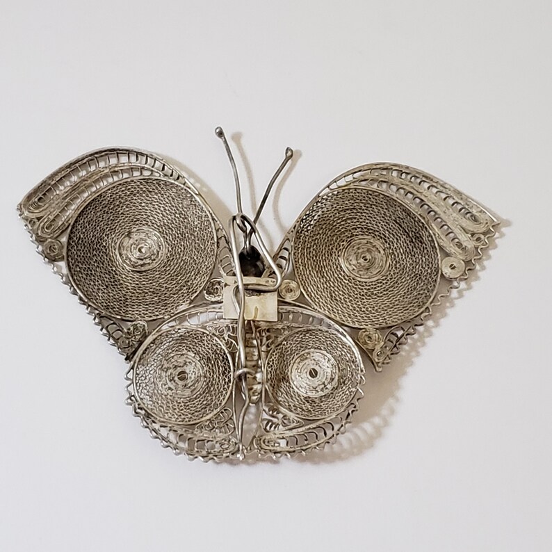 Antique Victorian Silver Filigree Wire Work Moth Brooch - Etsy
