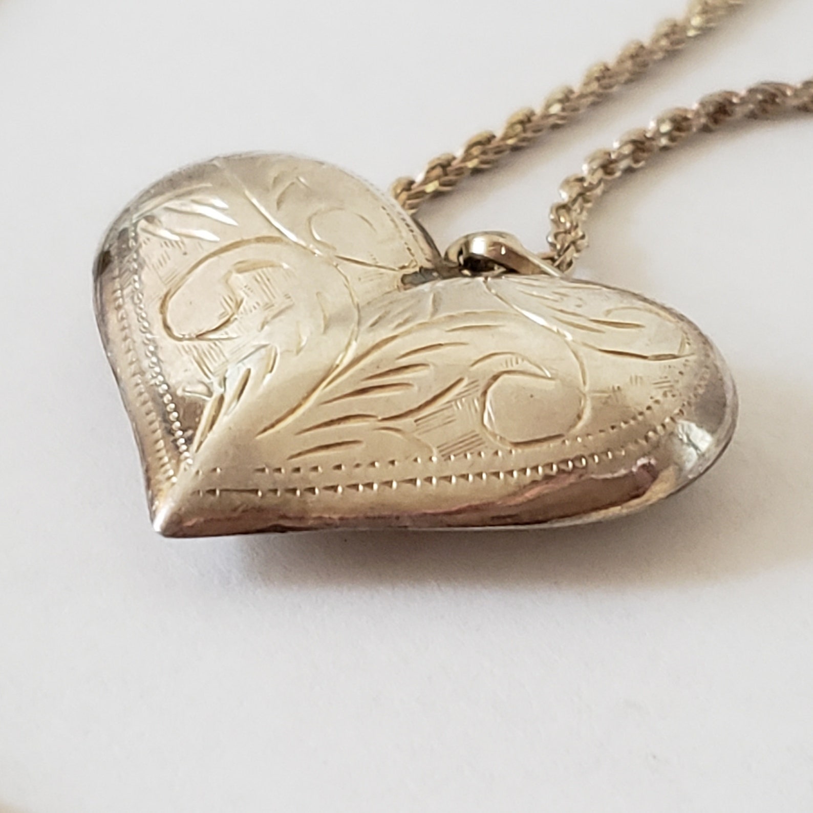 925 Silver Heart Pendant With Sterling Rope Chain - Etsy