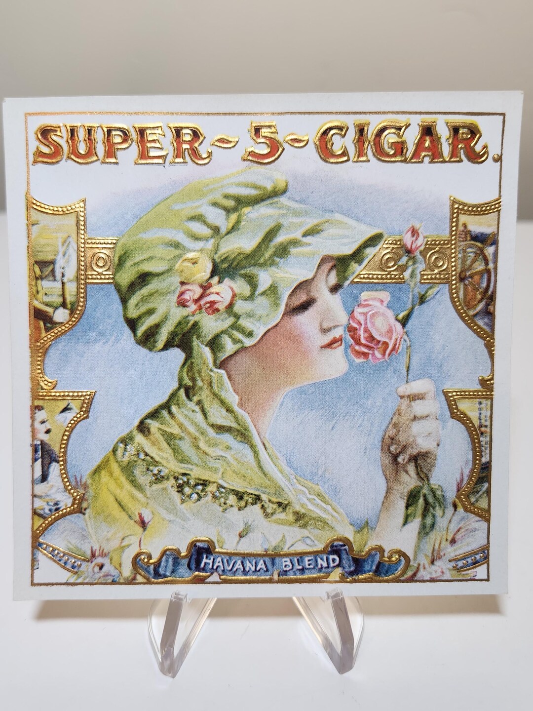 Antique Lithograph Super-5- Cigar Box Label - Etsy