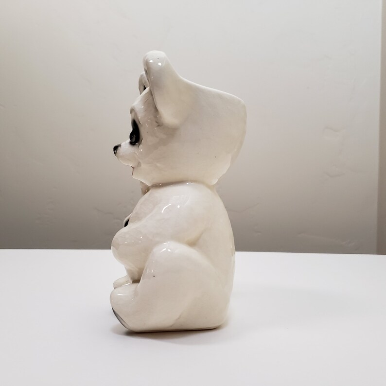 Royal Copley Ceramic White Teddy Bear Vase - Etsy