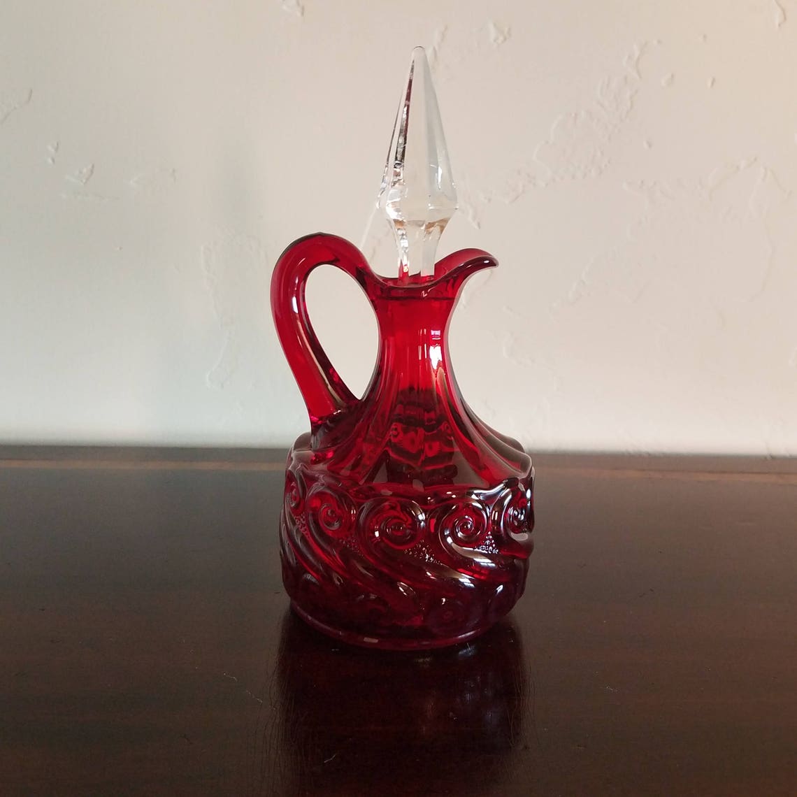 S Repeat Ruby Red Cruet With Crystal Stopper - Etsy