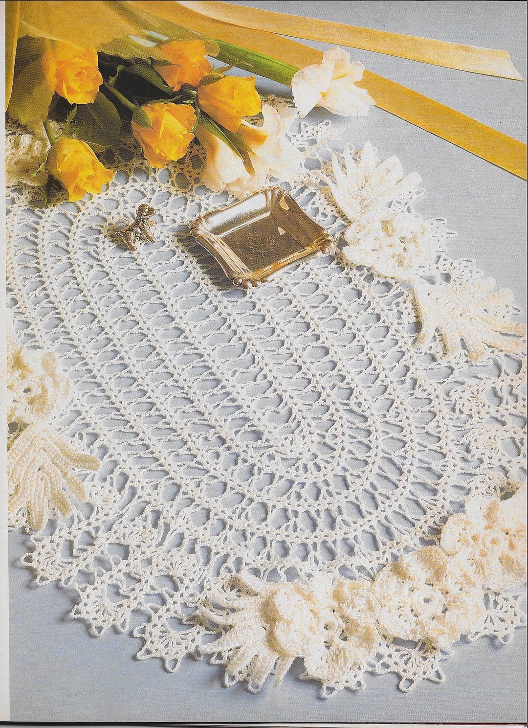 Crochet Vintage Oval Doily Pattern, Crochet Antique Pattern, Easy ...