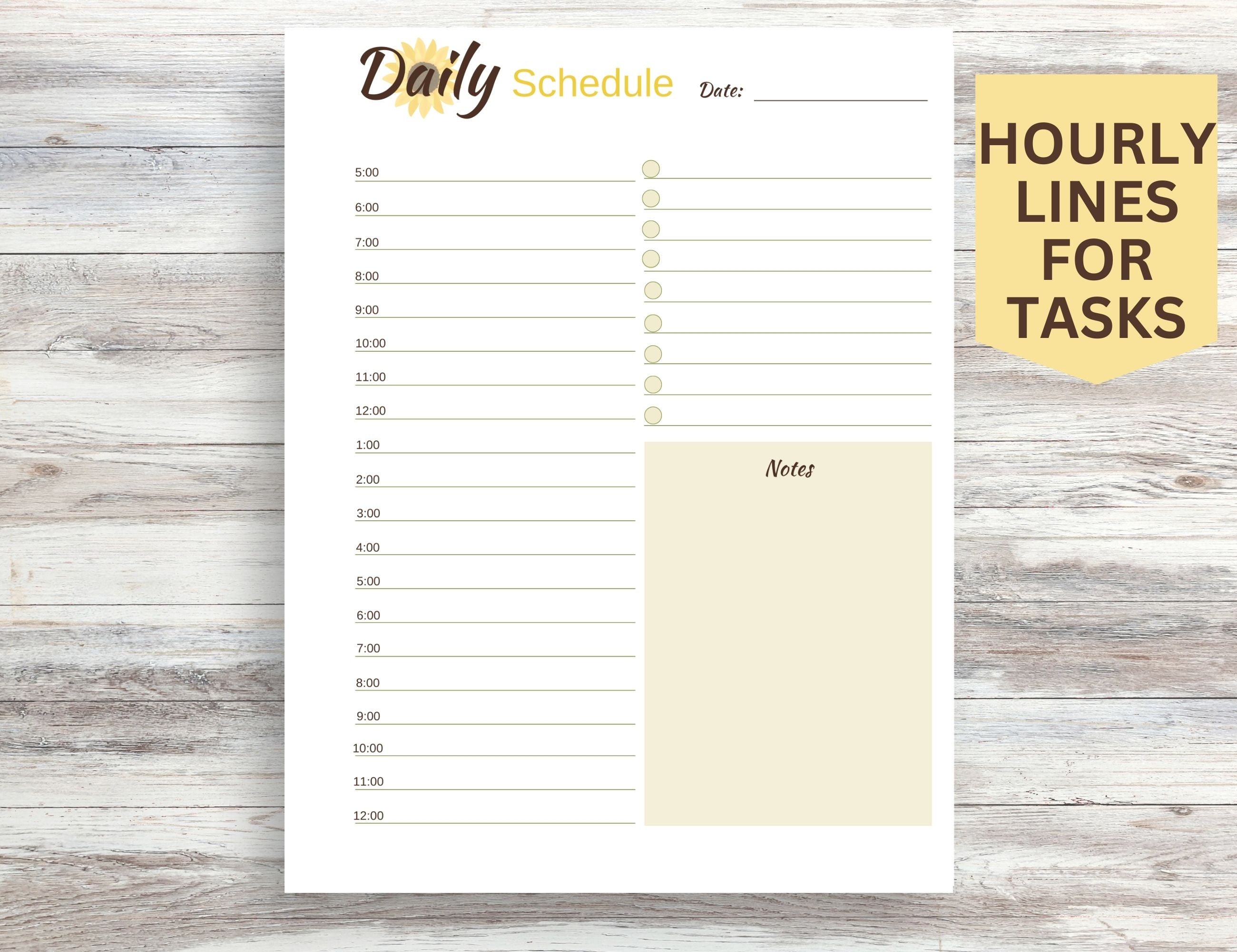 Printable Planner Sunflower Theme Daily Weekly Monthly - Etsy