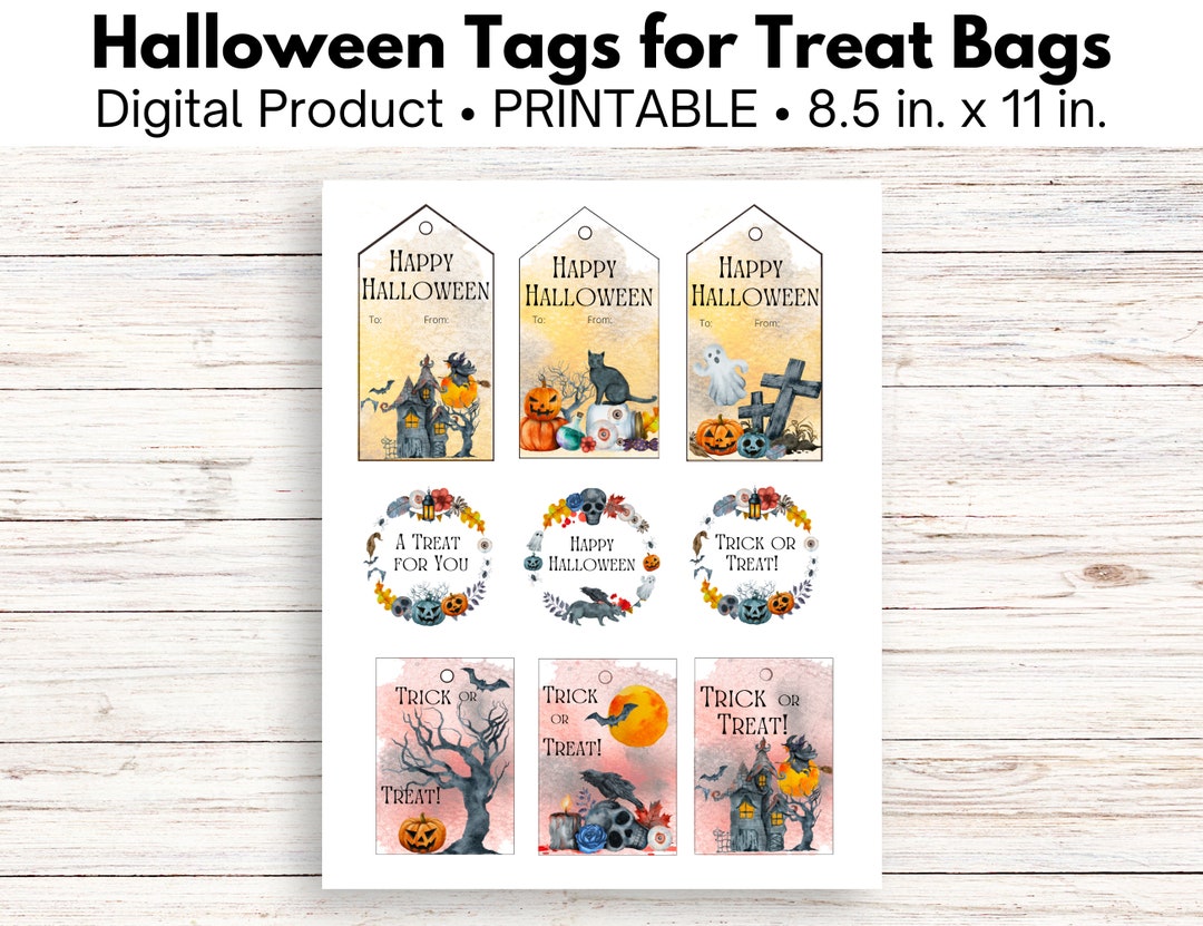 Printable Halloween Tags Treat Bag Tags Boo Basket Tags - Etsy