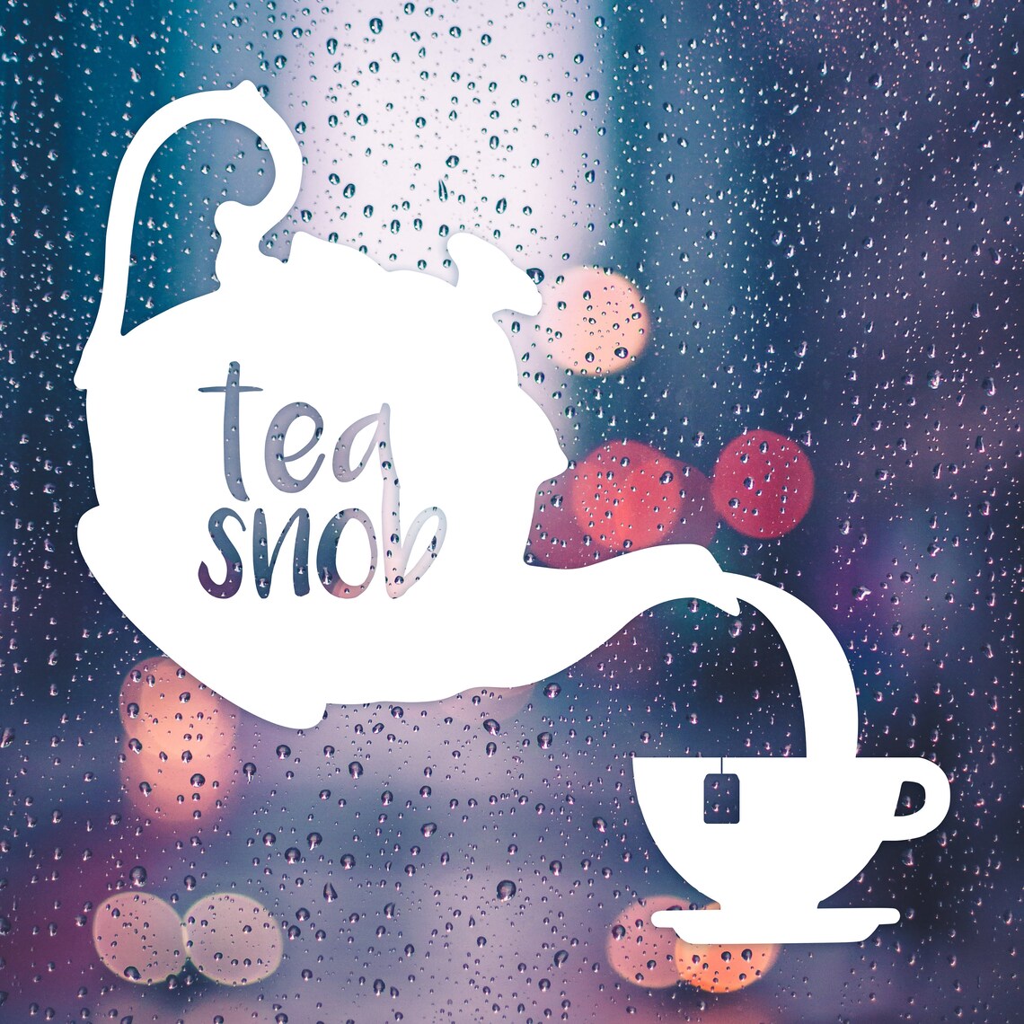 Me encanta el té Tea Snob tetera y taza vinilo calcomanía pegatina ...