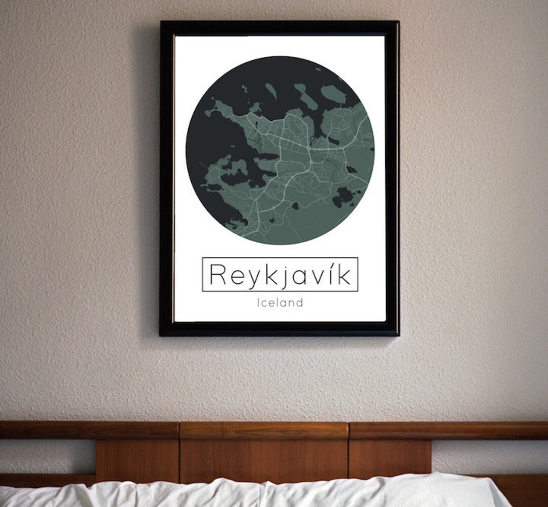 Reykjavík Iceland Printable Wall Art Icelandic Decor City Map - Etsy