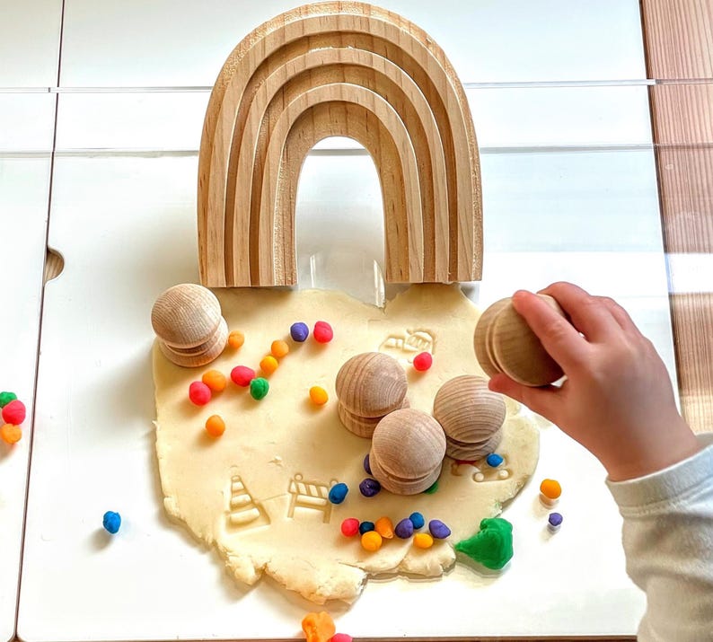 Wooden Construction Stampers|| Set of 6 Playdough Stamps||sustainably ...