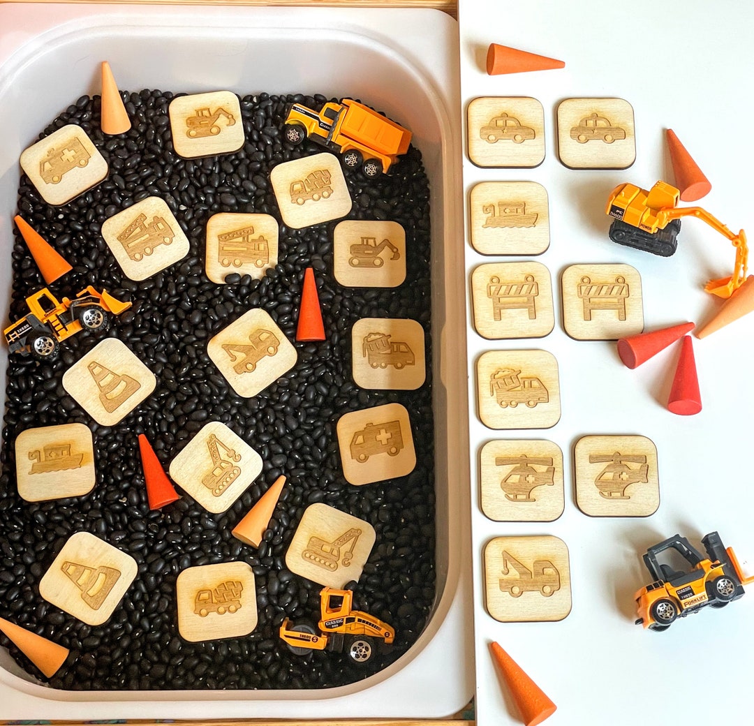 Preschool Memory Match || Wooden Construction and Rescue -themed ...