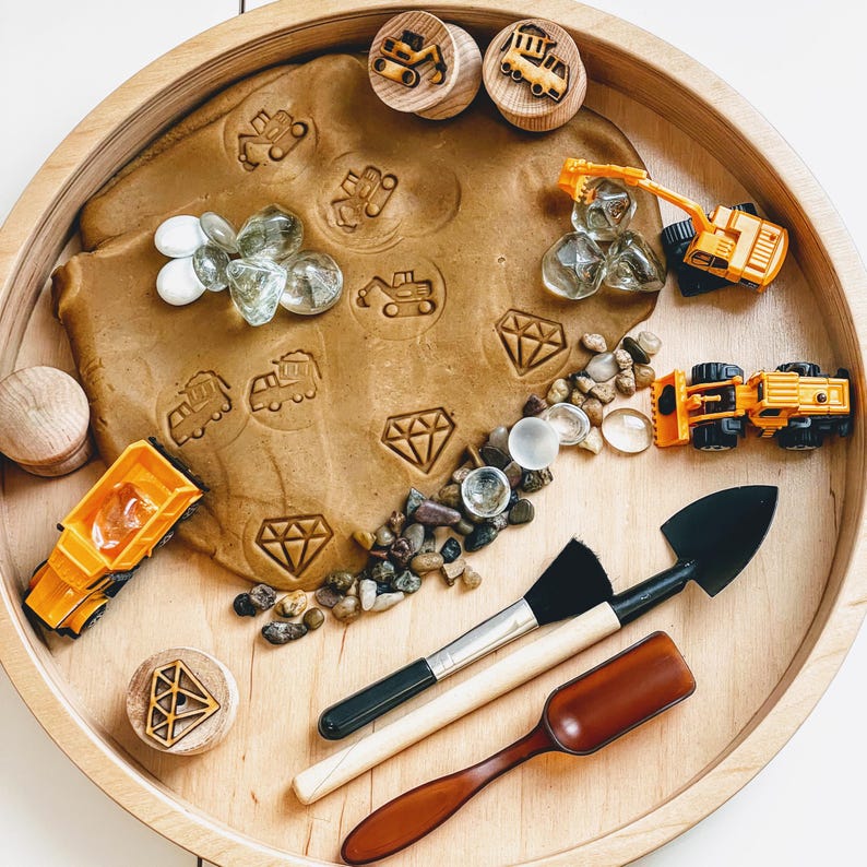 Wooden Construction Stampers|| Set of 6 Playdough Stamps||sustainably ...