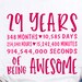 29 Years Old Svg, 29th Birthday Svg, Twenty-nine Svg, 29 and Awesome ...