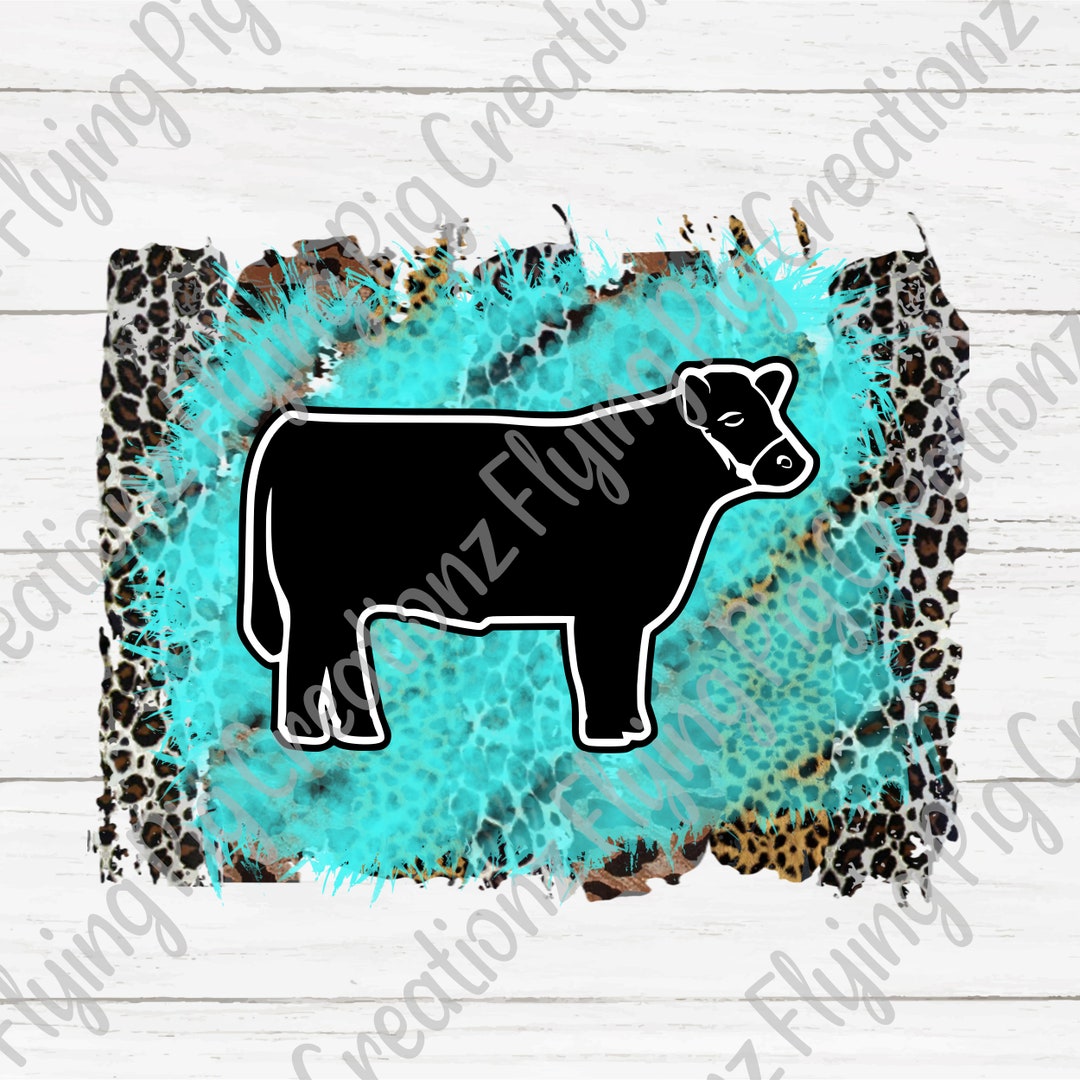 Show Steer With Teal Background Sublimation PNG File | | Sublimation ...