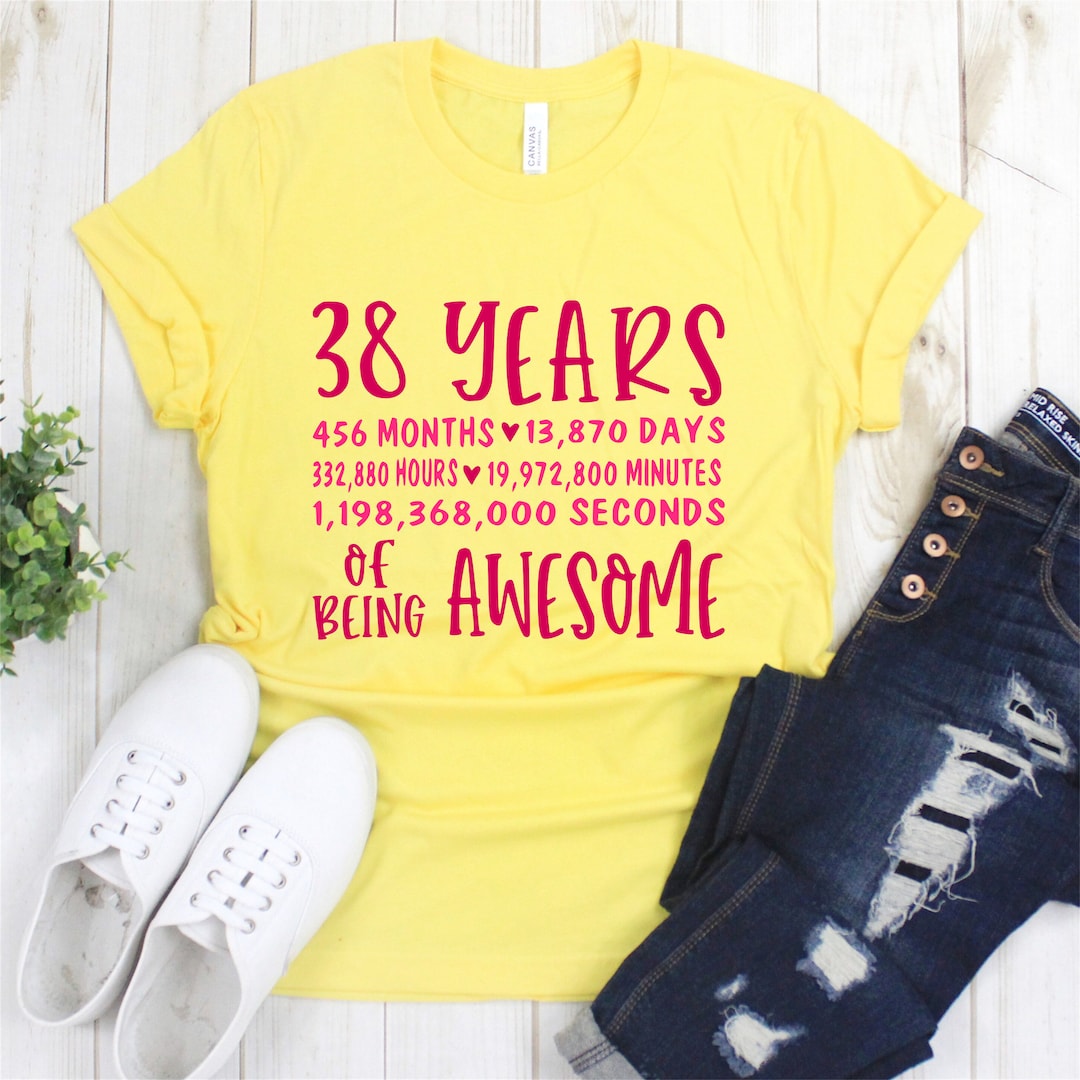 38 Years Old Svg, 38th Birthday Svg, Thirty-eight Svg, 38 and Awesome ...
