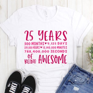 25 Years Old Svg, 25th Birthday Svg, Twenty-five Svg, 25 and Awesome ...
