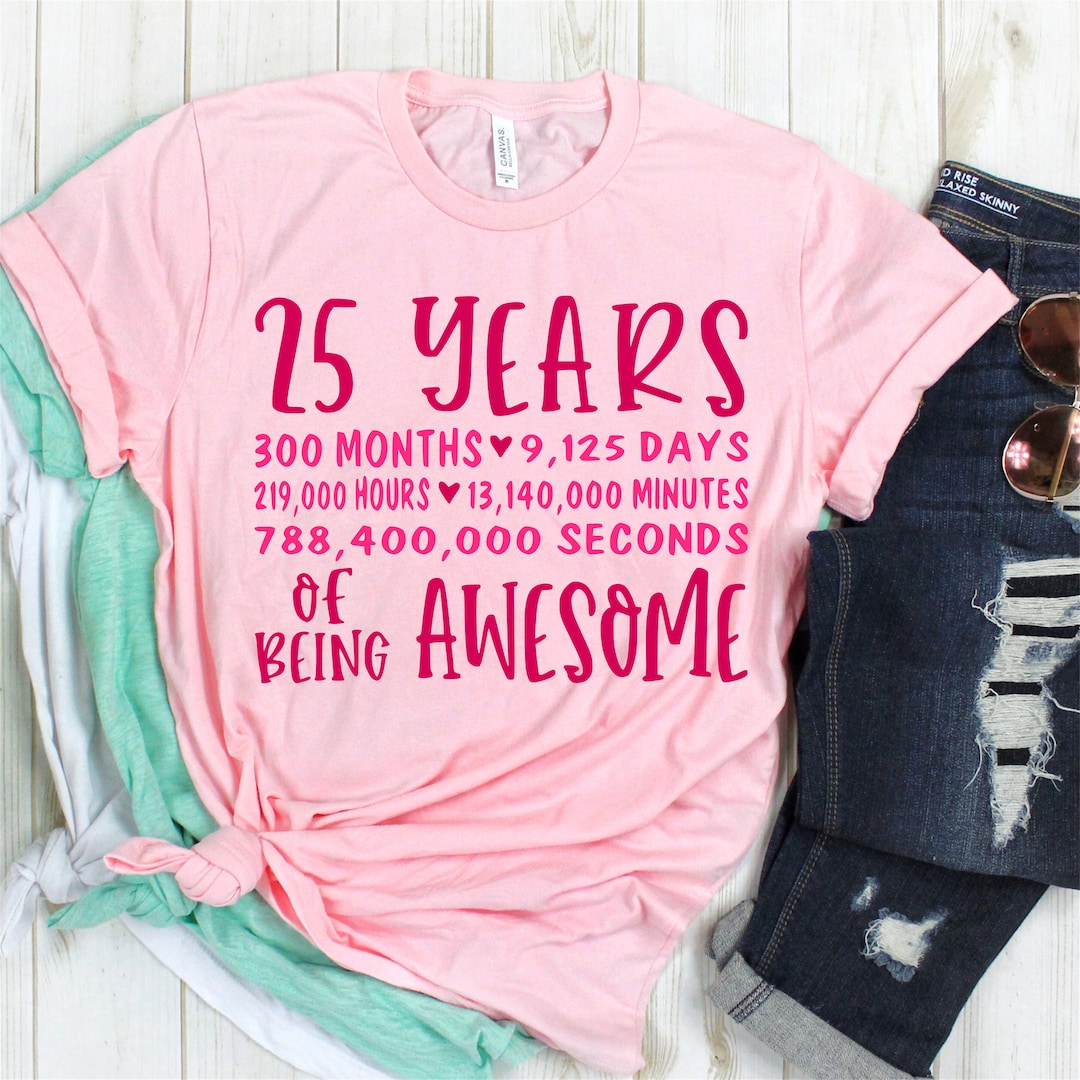 25 Years Old Svg, 25th Birthday Svg, Twenty-five Svg, 25 and Awesome ...